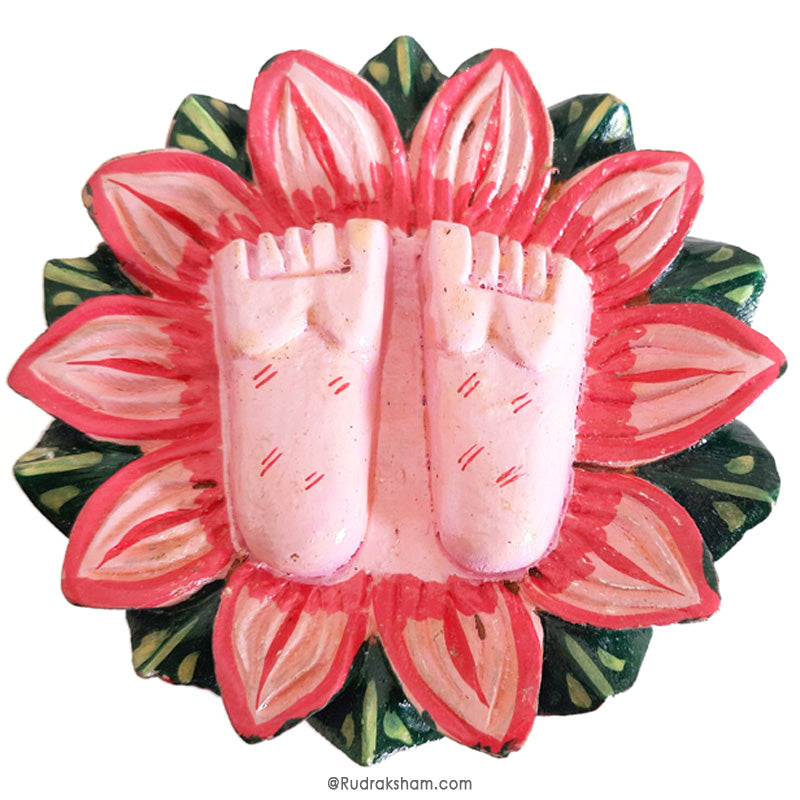 Kadamba Wood Charan Paduka Carved & Painted, Buy Online wooden Khadau ...