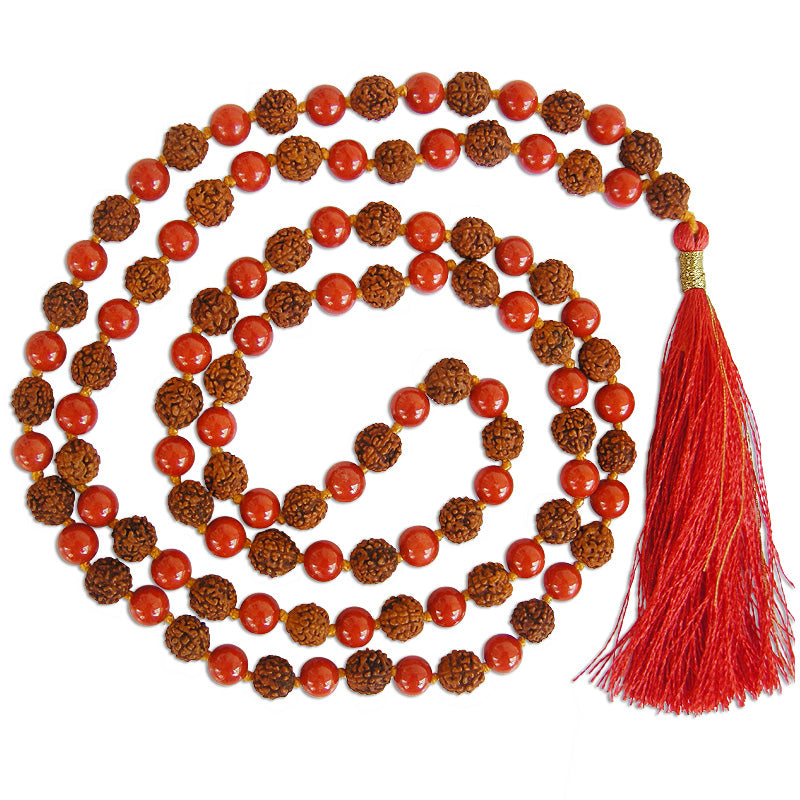 Rudraksha Coral Mala 7 mm | Rudraksha ( Munga ) Moonga Mala Necklace ...