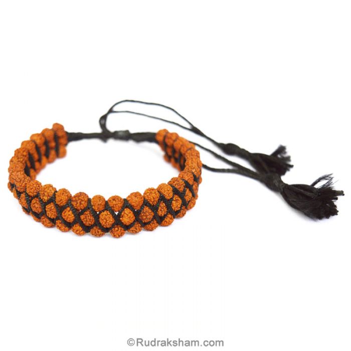 Rudraksha Wrist Band 3 Lines Rudraksha Beads hand Band wrist Bracelet Rudraksham